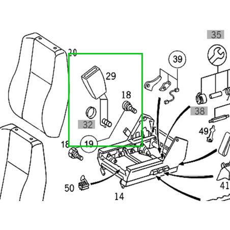 Boucle Ceinture Siège Avant Sprinter W904 Mercedes-Benz | Shop